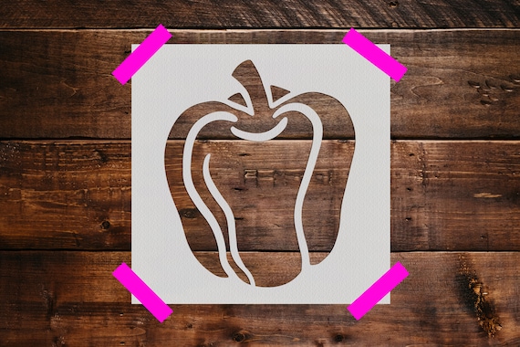 Bell Pepper Stencil Reusable Bell Pepper Stencil Art | Etsy