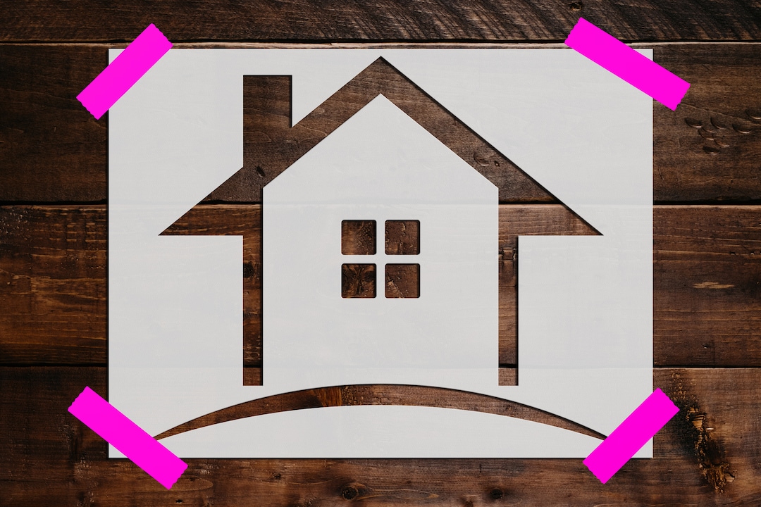House Stencil, Reusable House Stencil, Art Stencil, DIY Craft Stencil ...