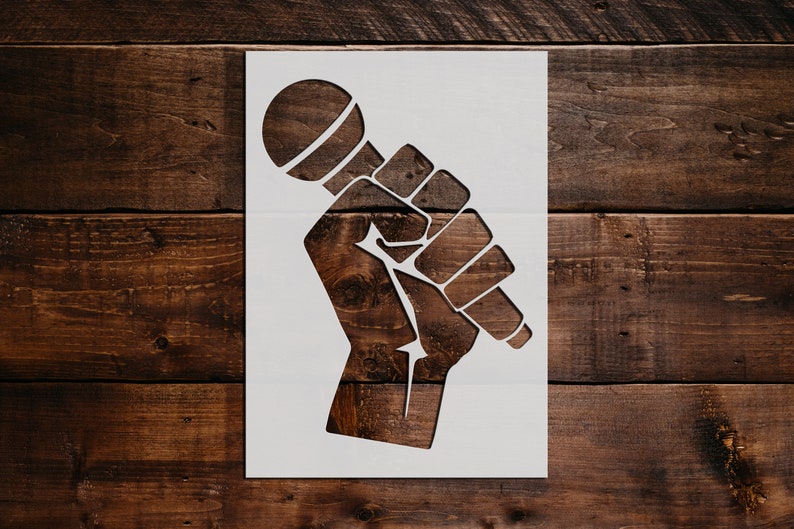 Microphone Stencil Reusable Microphone Stencil DIY Craft - Etsy