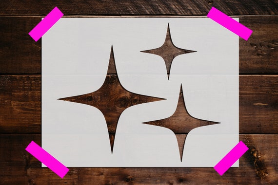 Four 4 Point Star Stencil Reusable Four 4 Point Star Stencil - Etsy