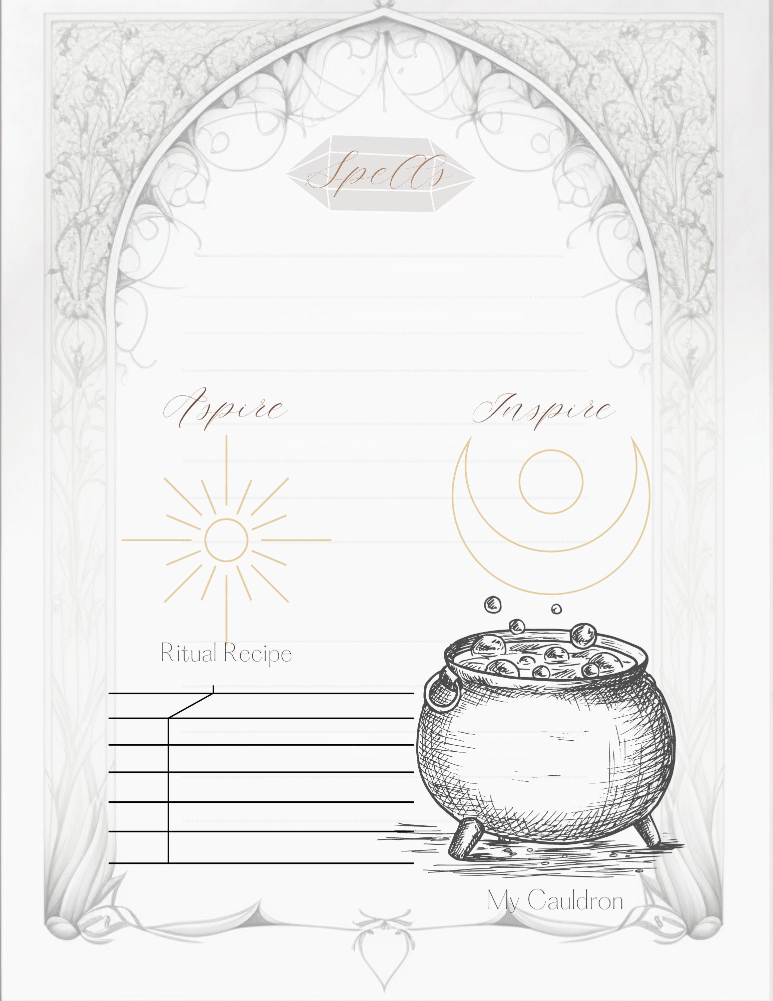 Light Witch Digital Planner - Printable Grimoire and Wheel of the Year ...