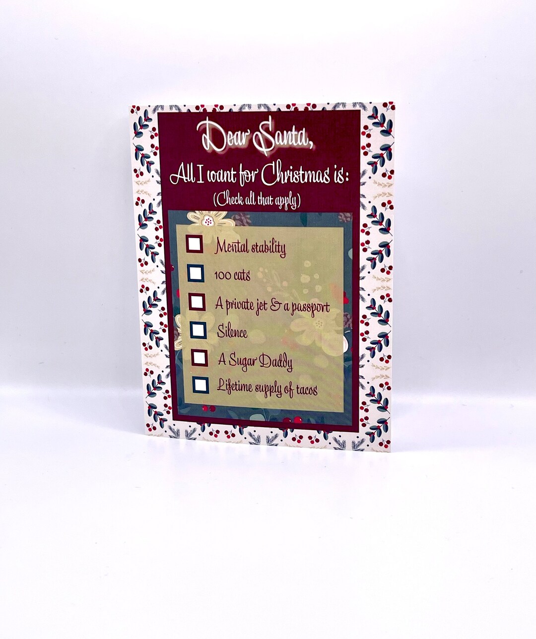 Dear Santa Card - Etsy