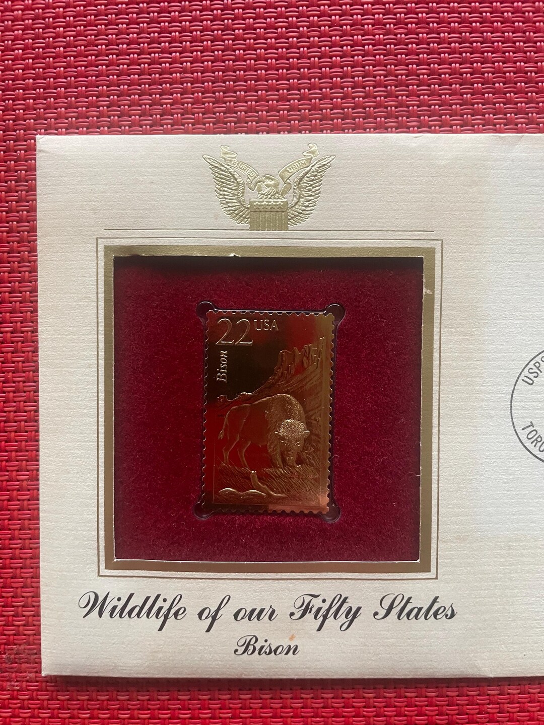 Wildlife of Our Fifty States Bison Gold Stamp June 13 1987 USA Chuck ...