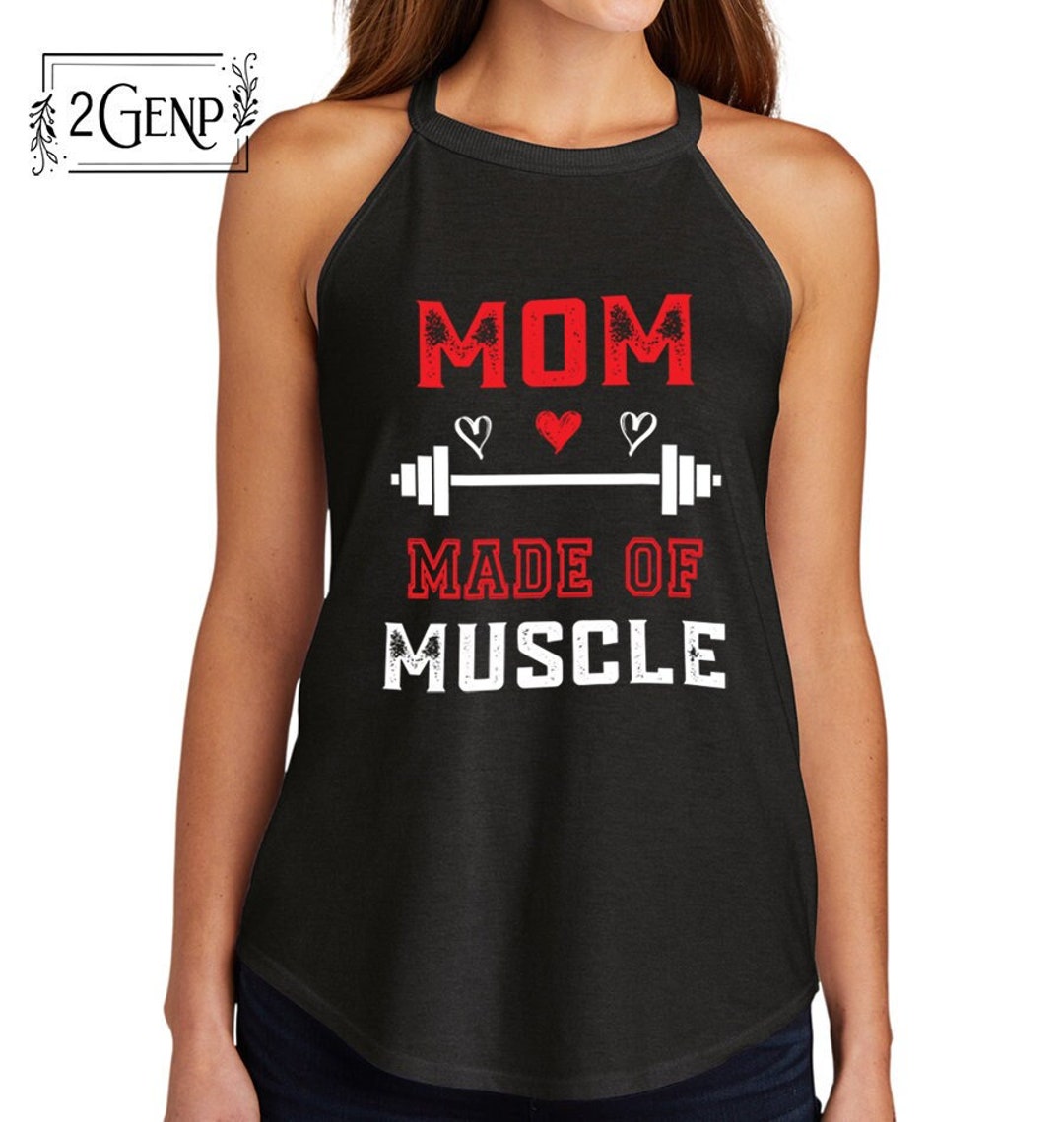 MOM Made of Muscle Rocker Tank, Fitness Rocker Tank, Gym Tank, Work Out ...