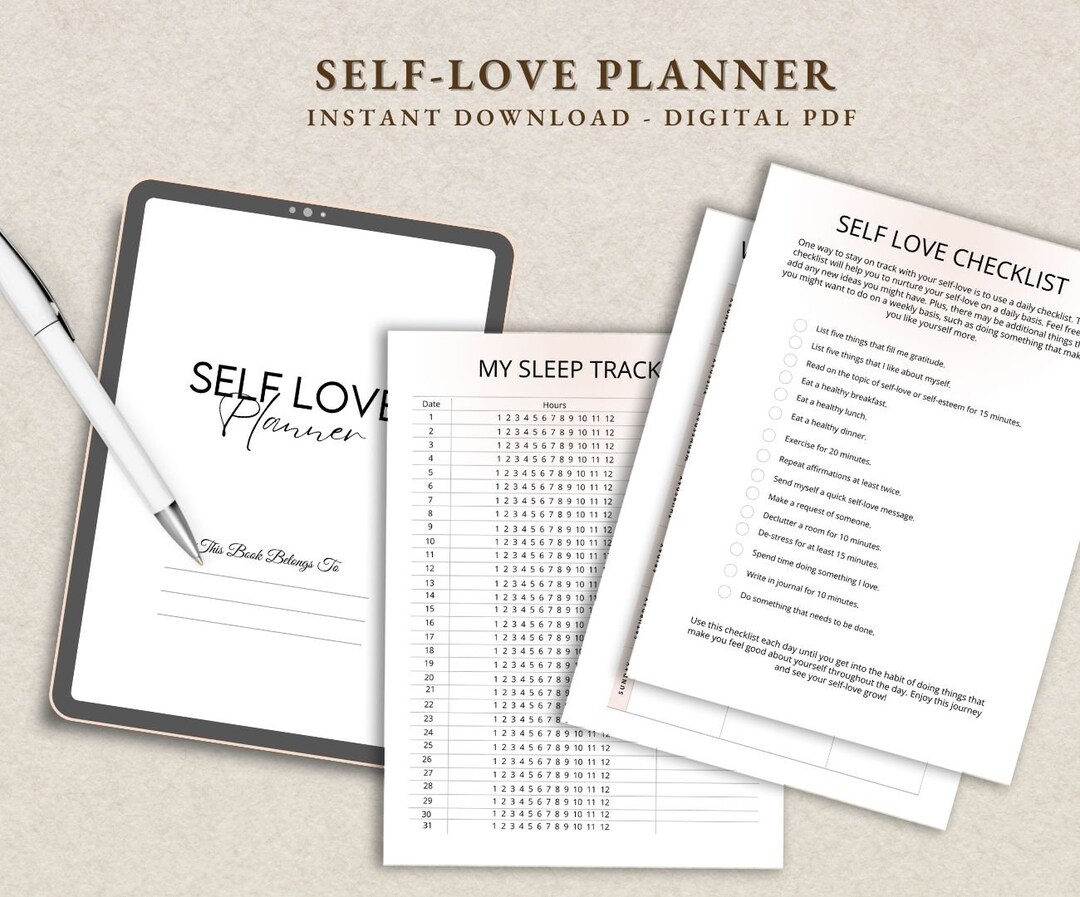 Self-love Planner Self-care Tracker Self Care Journal Self - Etsy