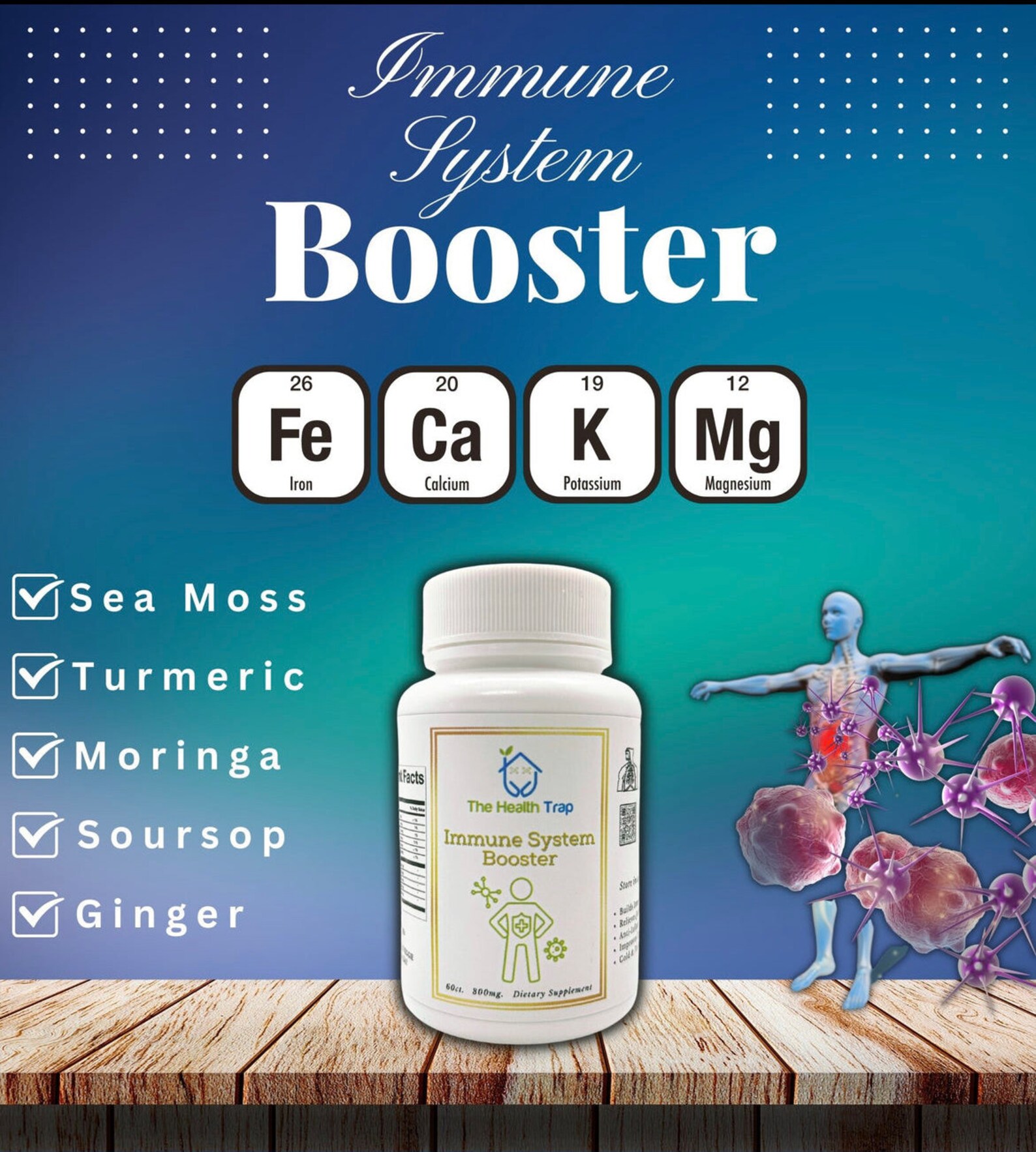 Immune System Booster, Organic Sea Moss Capsules, Health and Wellness ...