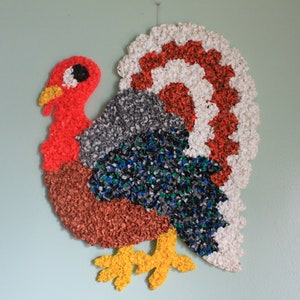 Melted Popcorn Turkey for Vintage Thanksgiving Decor, Retro Plastic ...