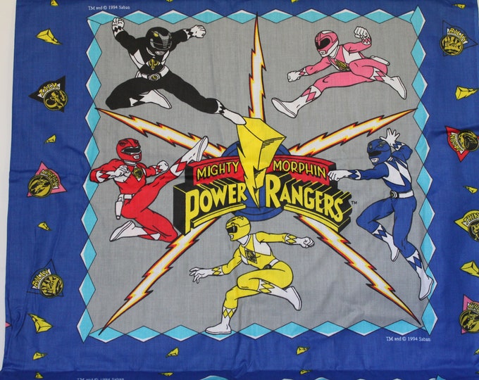Vintage Power Rangers Fabric. Sold by Square, Mighty Morphin Power ...