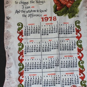 Vintage Kitchen Calendar Towel. Rustic Country Farmhouse Kitchen ...