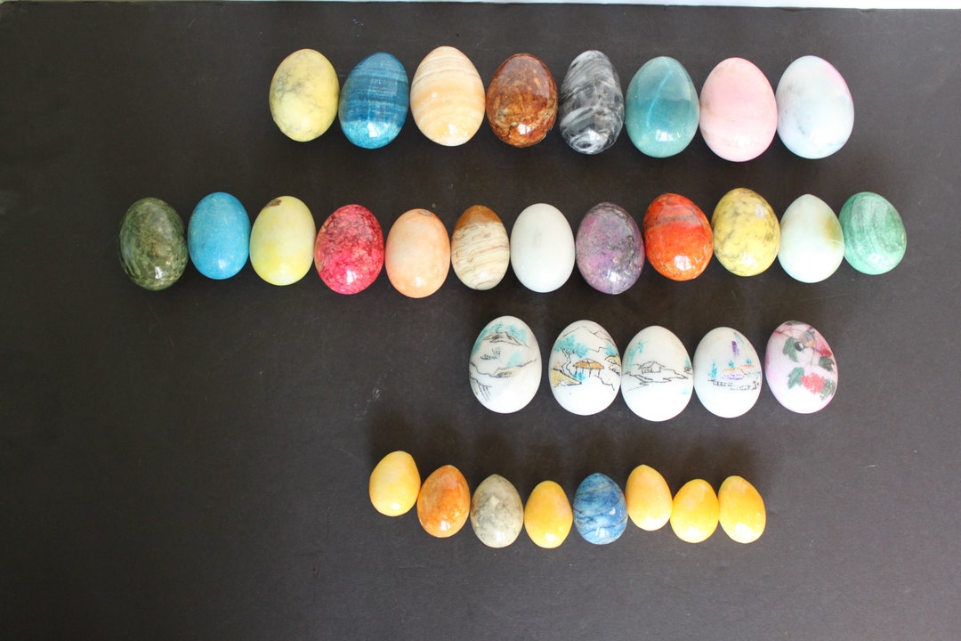 Vintage Stone Eggs. CHOOSE, Large, Medium, Small, Multi Colored, Some ...