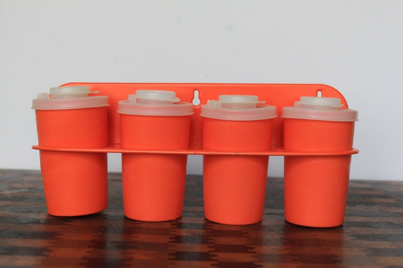 Vintage Tupperware Wall Mount Spice Rack. CHOOSE From Orange - Etsy