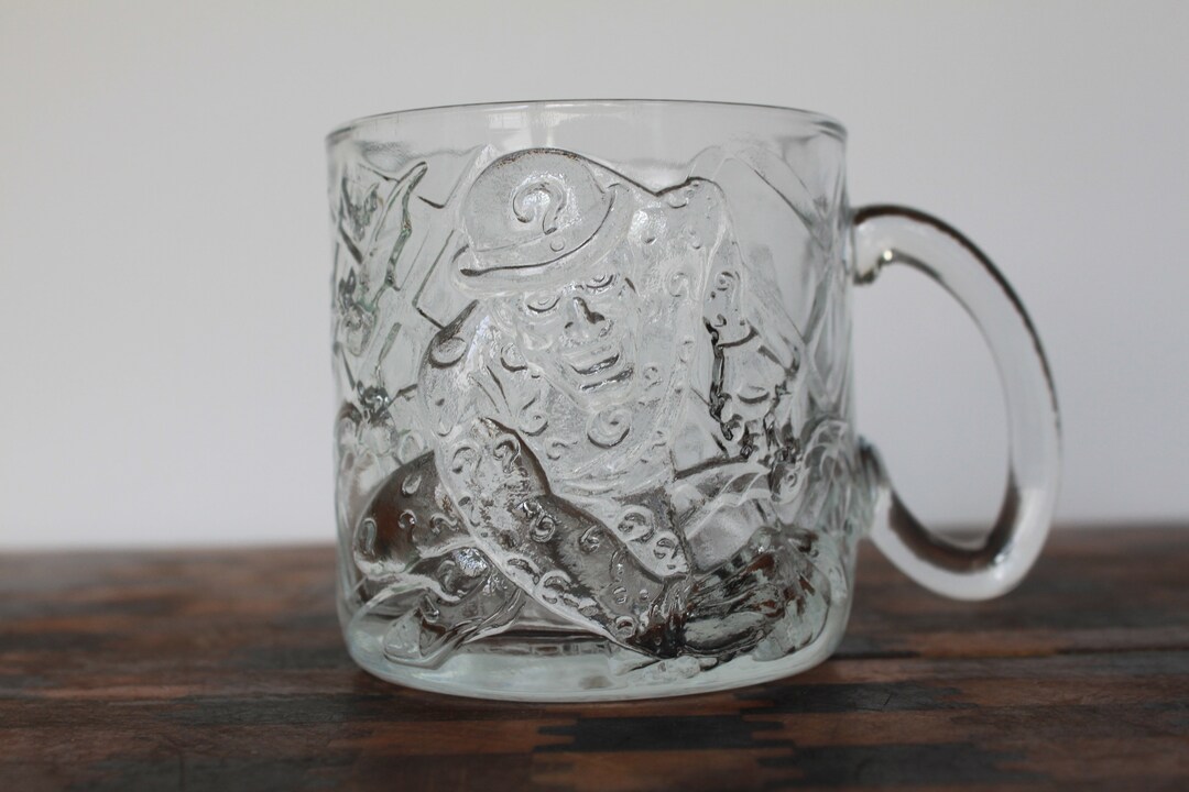 Vintage Batman Forever the Riddler Clear Glass Mug. Mcdonalds Happy ...