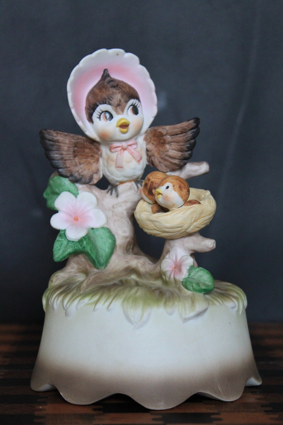 Vintage Bird Music Box Anthropomorphic Mom Robin With Baby - Etsy