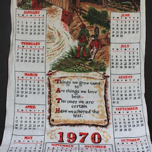 Vintage Kitchen Calendar Towel. Rustic Country Farmhouse Kitchen ...