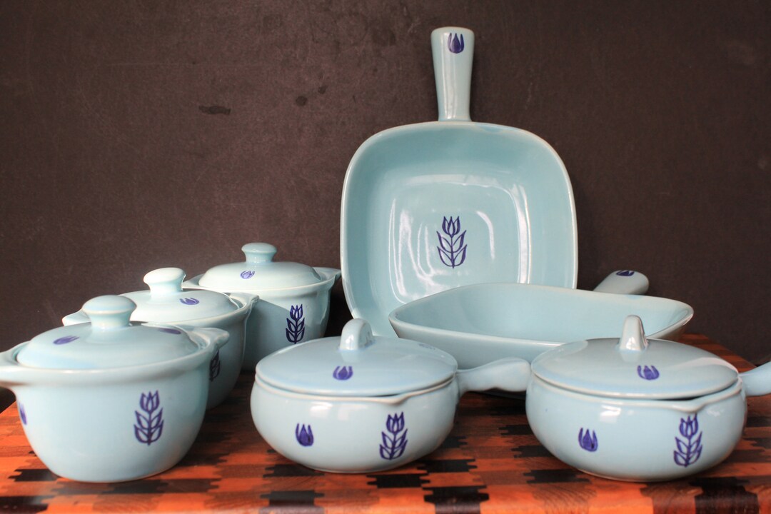 Vintage Blue Tulip Ceramic Kitchen Ware. Cronin Pottery, Choose From 3 ...
