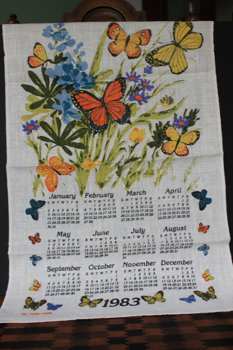 Vintage Kitchen Calendar Towel. Rustic Country Farmhouse Kitchen ...