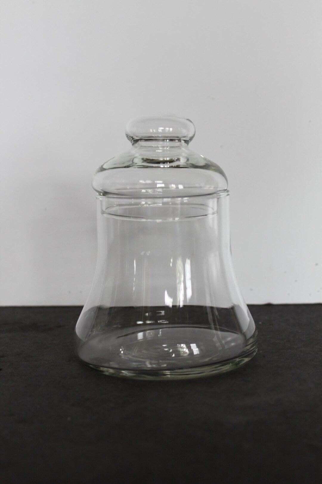 Vintage Clear Glass Bell Container. Libbey, Medium Size, Apothecary Jar ...