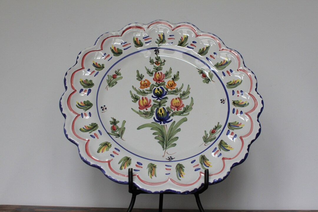 Vintage French Faience Floral Plate. Duran Martres, La Faiencerie ...