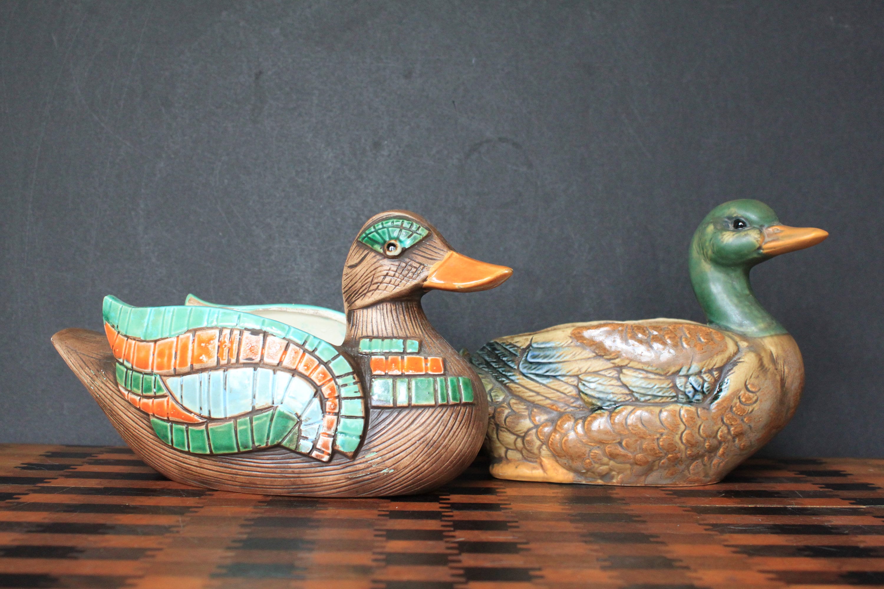 Mallard Duck Wooden Planters