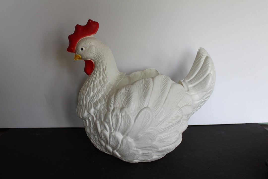 Vintage Chicken Planter. Plastic Blow Mold, Made in Canada, TPI, Cute ...