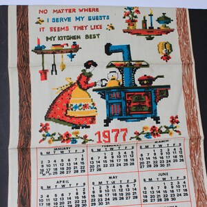Vintage Kitchen Calendar Towel. Rustic Country Farmhouse Kitchen ...