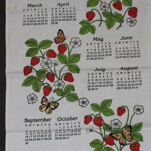 Vintage Kitchen Calendar Towel. Rustic Country Farmhouse Kitchen ...