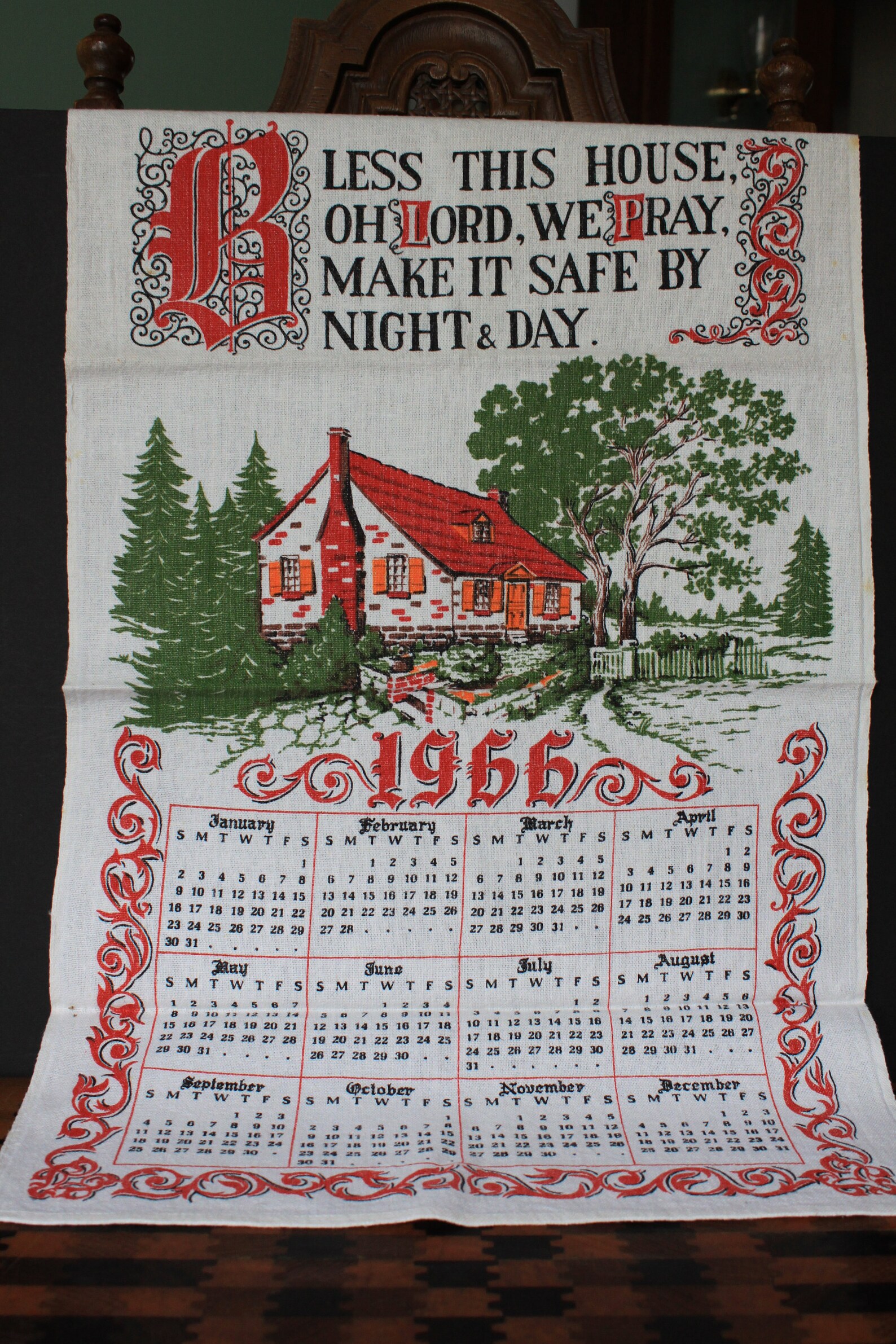 Vintage Kitchen Calendar Towels Choose One From 1966 1970 1971 1972 ...