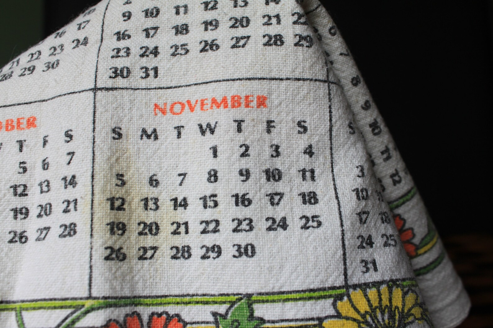 Vintage Kitchen Calendar Towels Choose One From 1966 1970 1971 - Etsy