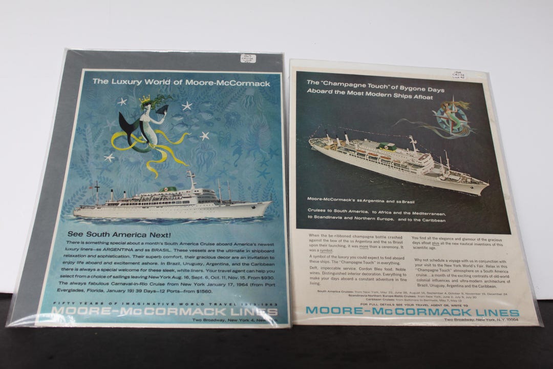 Vintage Moore-mccormack Cruise Lines Advertisements. CHOOSE, Mermaids ...