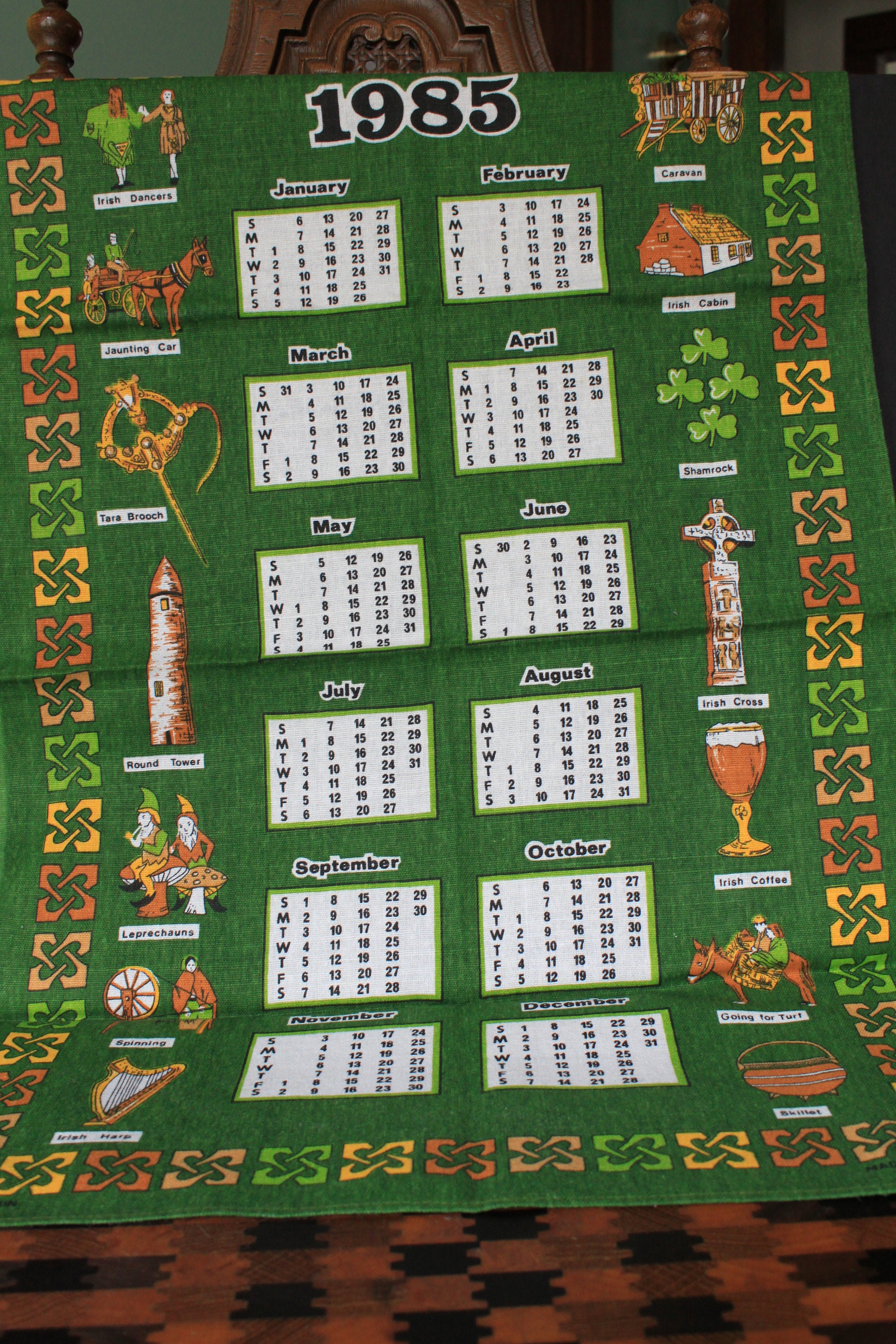 Vintage Kitchen Calendar Towel. Rustic Country Farmhouse Kitchen ...