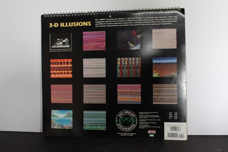 Vintage 1994 3D Illusions Calendar. Magic Eye Calendar, Retro 90s Kid ...