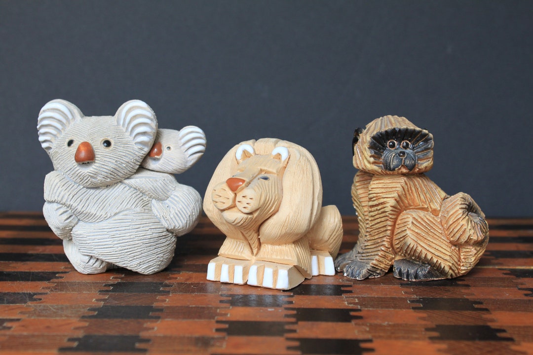 Artesania Rinconada Jungle Animals for Vintage Rustic Mantel Decor. Set ...