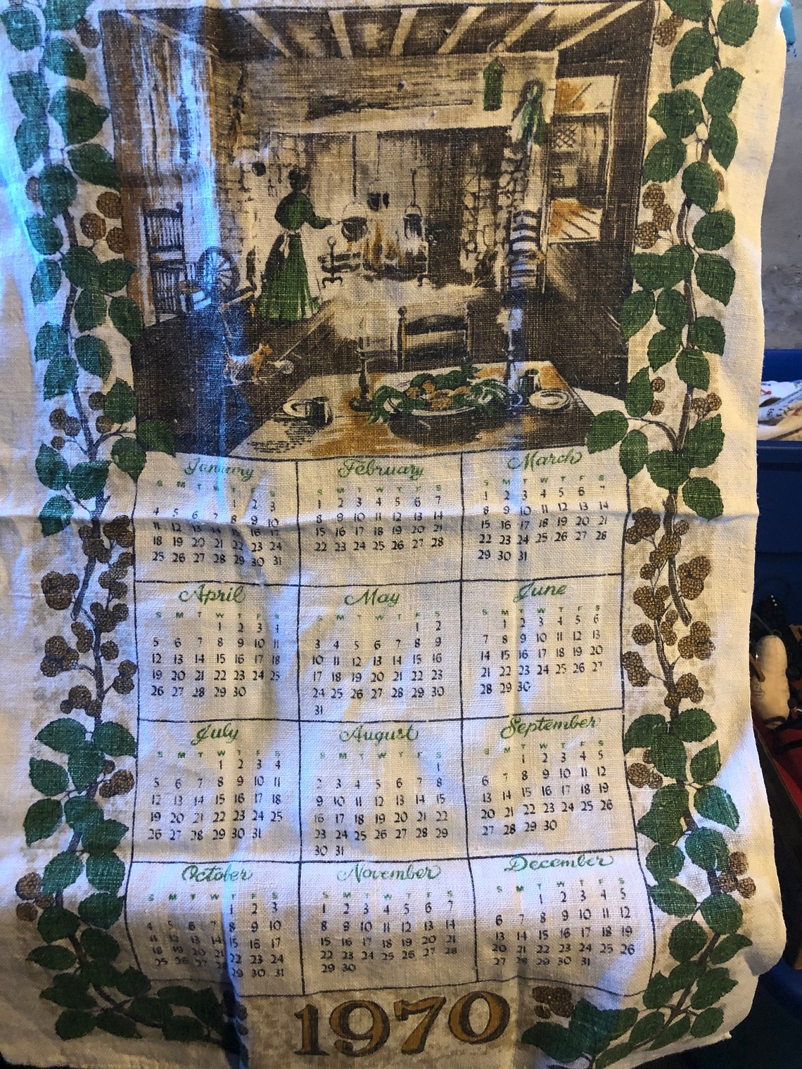 Vintage Kitchen Calendar Towels Choose One From 1969 1970 1971 | Etsy
