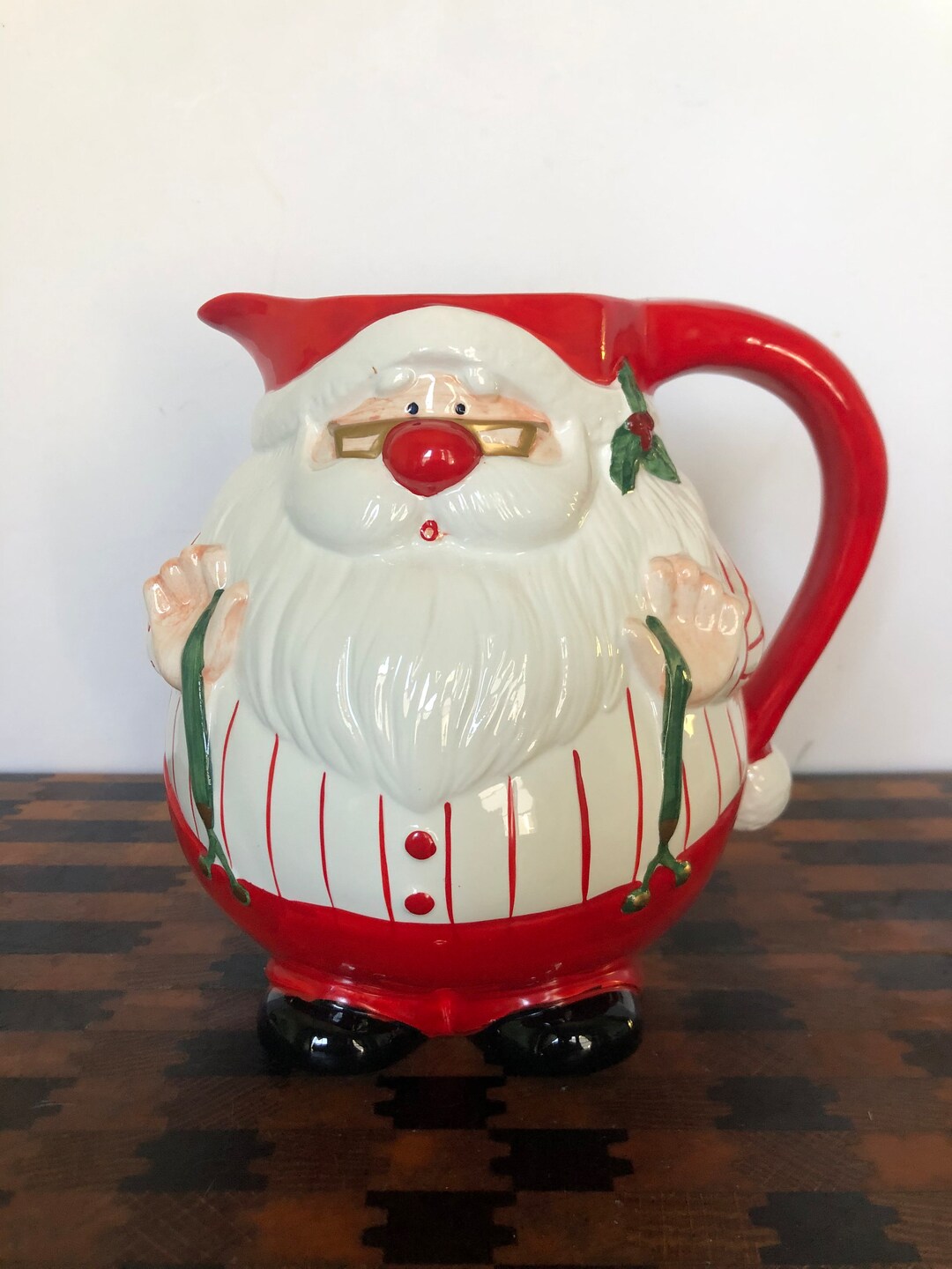 Vintage Santa Claus Pitcher. OCI, Omnibus, Fitz and Floyd, Cute Ceramic ...