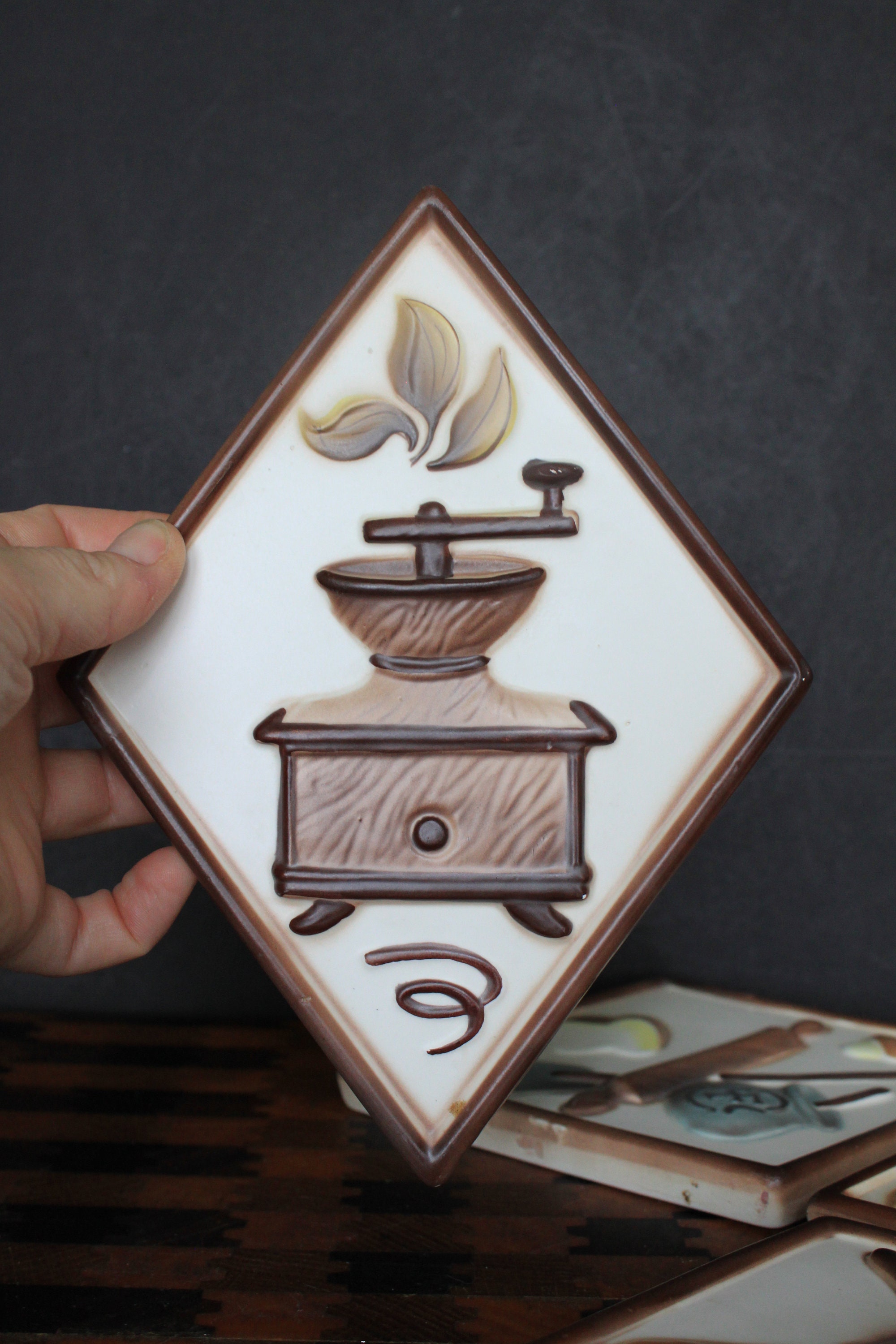 Vintage Rustic Kitchen Wall Plaques. Lefton Ceramic Diamond - Etsy