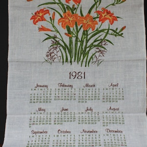 Vintage Kitchen Calendar Towel. Rustic Country Farmhouse Kitchen ...