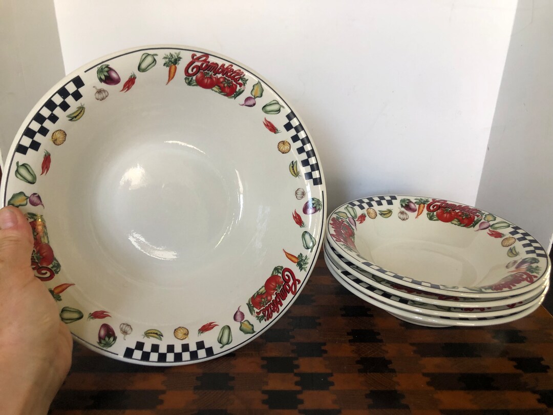 Vintage Campbells Soup Bowl Set. Large Serving Bowl With 4 Personal ...