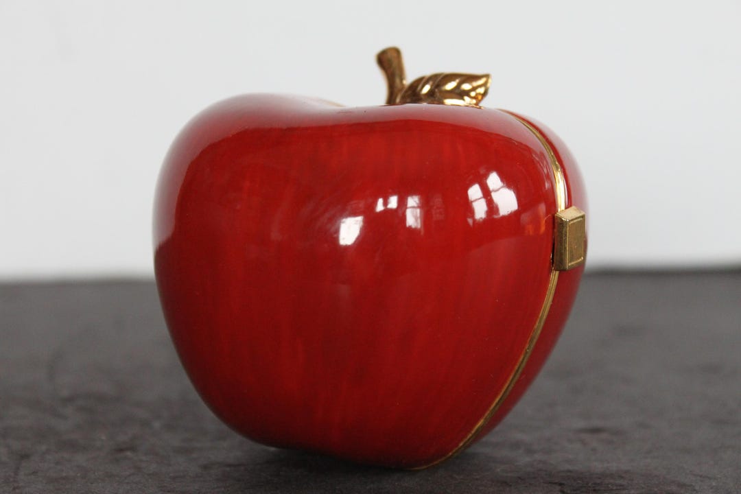 Vintage Red Apple Music Box. Heart of Teaching, Music Box Collection ...