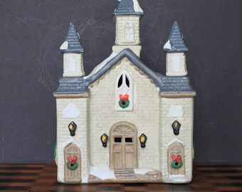 Light up Ceramic Church - Etsy