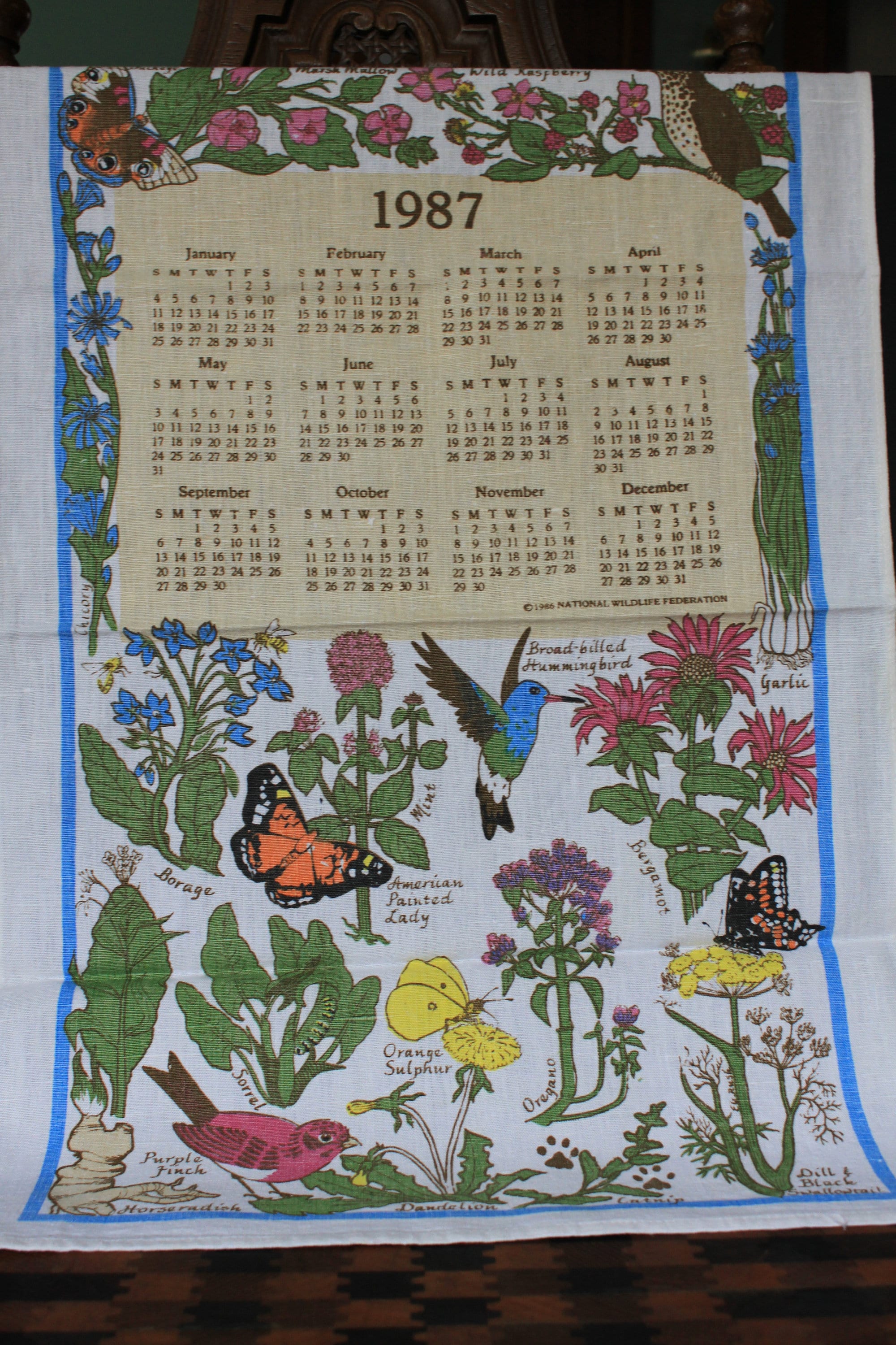 Vintage Kitchen Calendar Towel. Rustic Country Farmhouse Kitchen ...