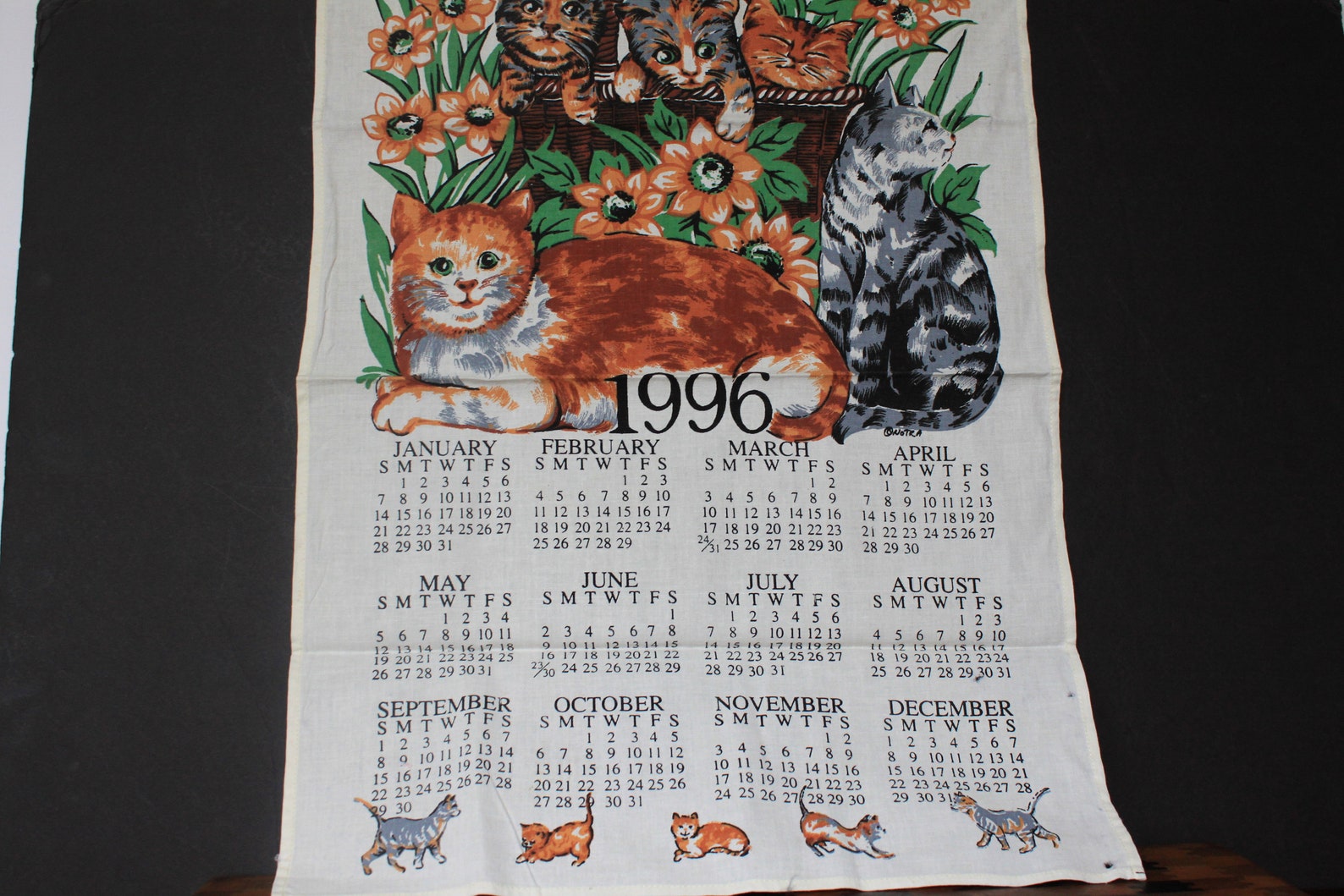 Vintage Kitchen Calendar Towel. Rustic Country Farmhouse Kitchen ...