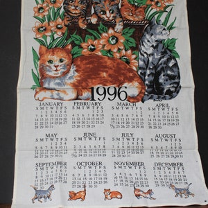 Vintage Kitchen Calendar Towel. Rustic Country Farmhouse Kitchen ...