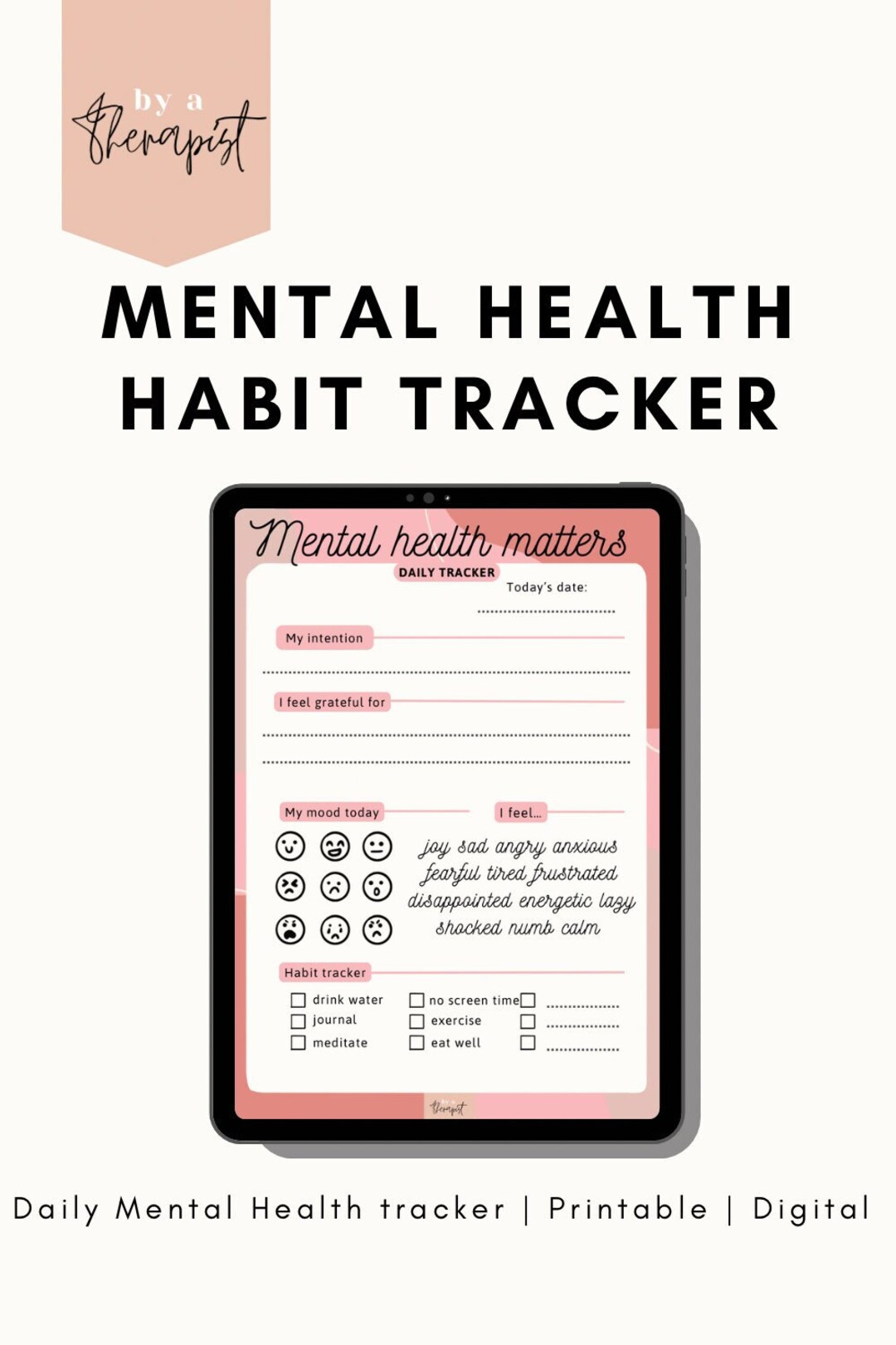 MENTAL HEALTH MATTERS Daily Habit Tracker - Digital File - Journal - Etsy