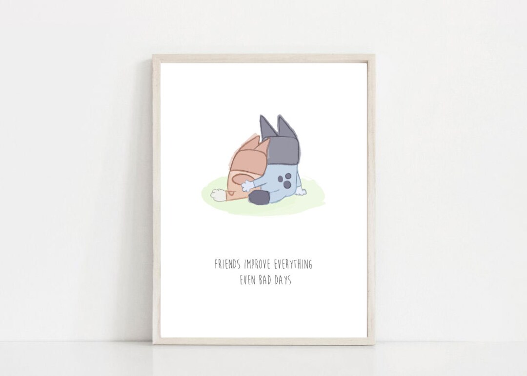 Bluey Friends Wall Art Print Poster Bandit Chilli Bingo - Etsy