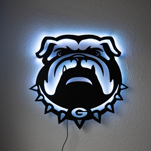 UGA Bulldog LED Lighted Neon Wall Sign With Remote University | Etsy