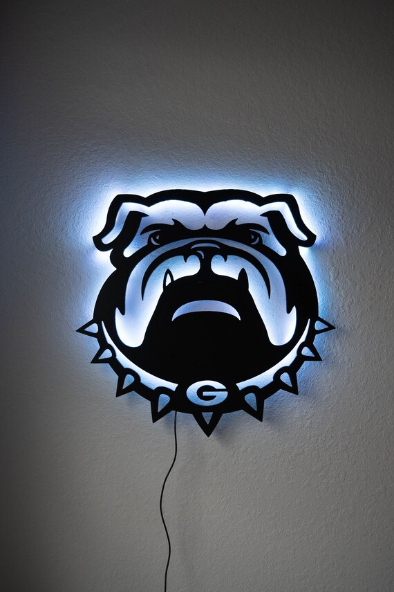 UGA Bulldog LED Lighted Neon Wall Sign With Remote University | Etsy