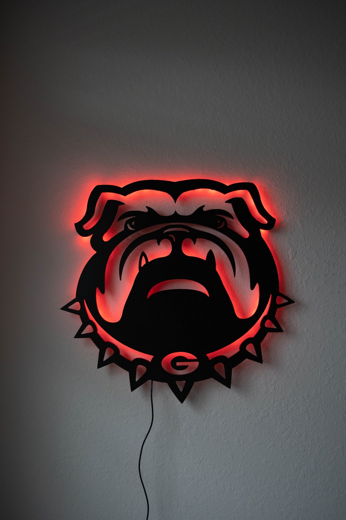 UGA Bulldog LED Lighted Neon Wall Sign With Remote University | Etsy