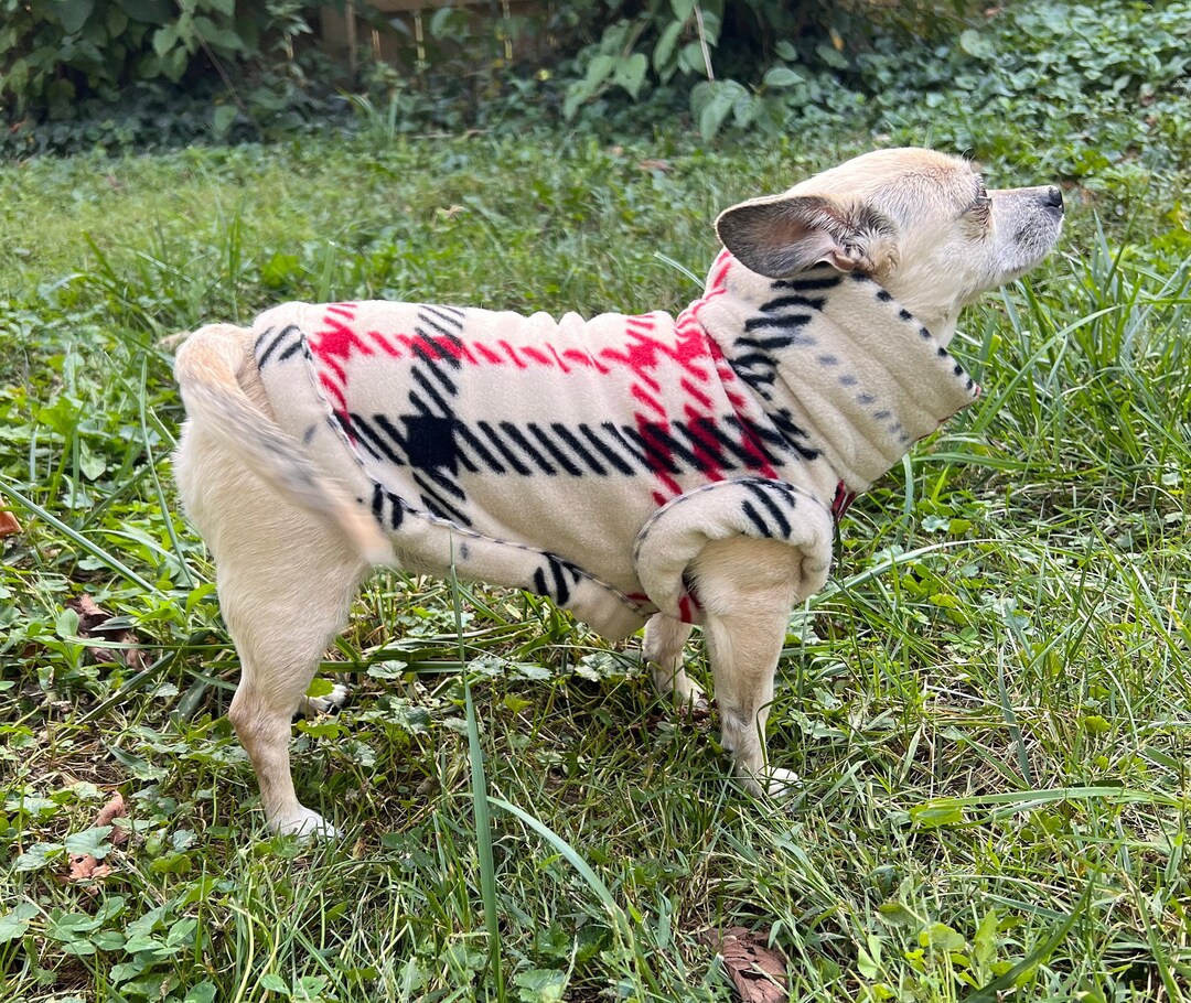 Classic Plaid Fleece Dog Sweater, Fits Most 7-10 Lb Dogs - Etsy