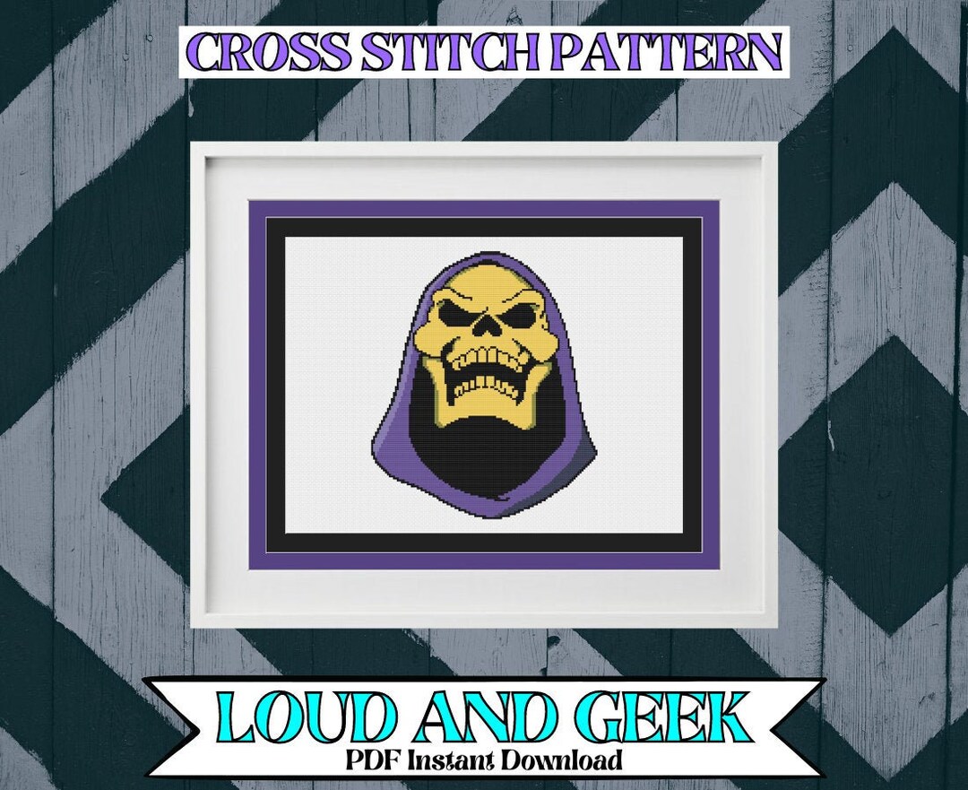 Skeletor - Cross Stitch Pattern - Masters of the Universe - PDF Instant ...