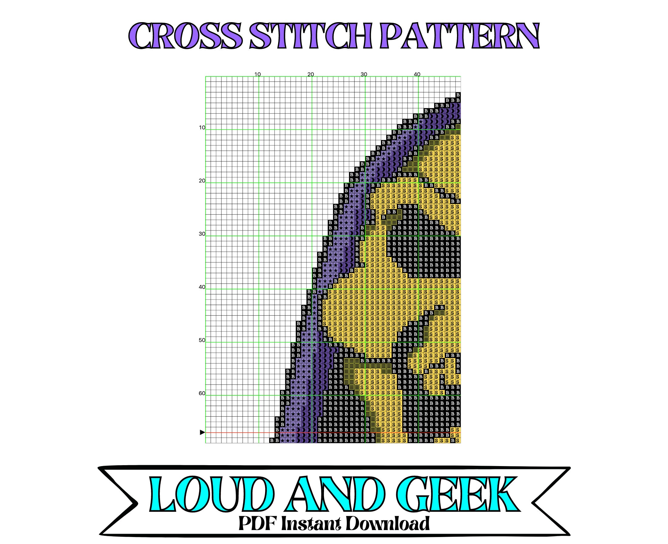 Skeletor - Cross Stitch Pattern - Masters of the Universe - PDF Instant ...